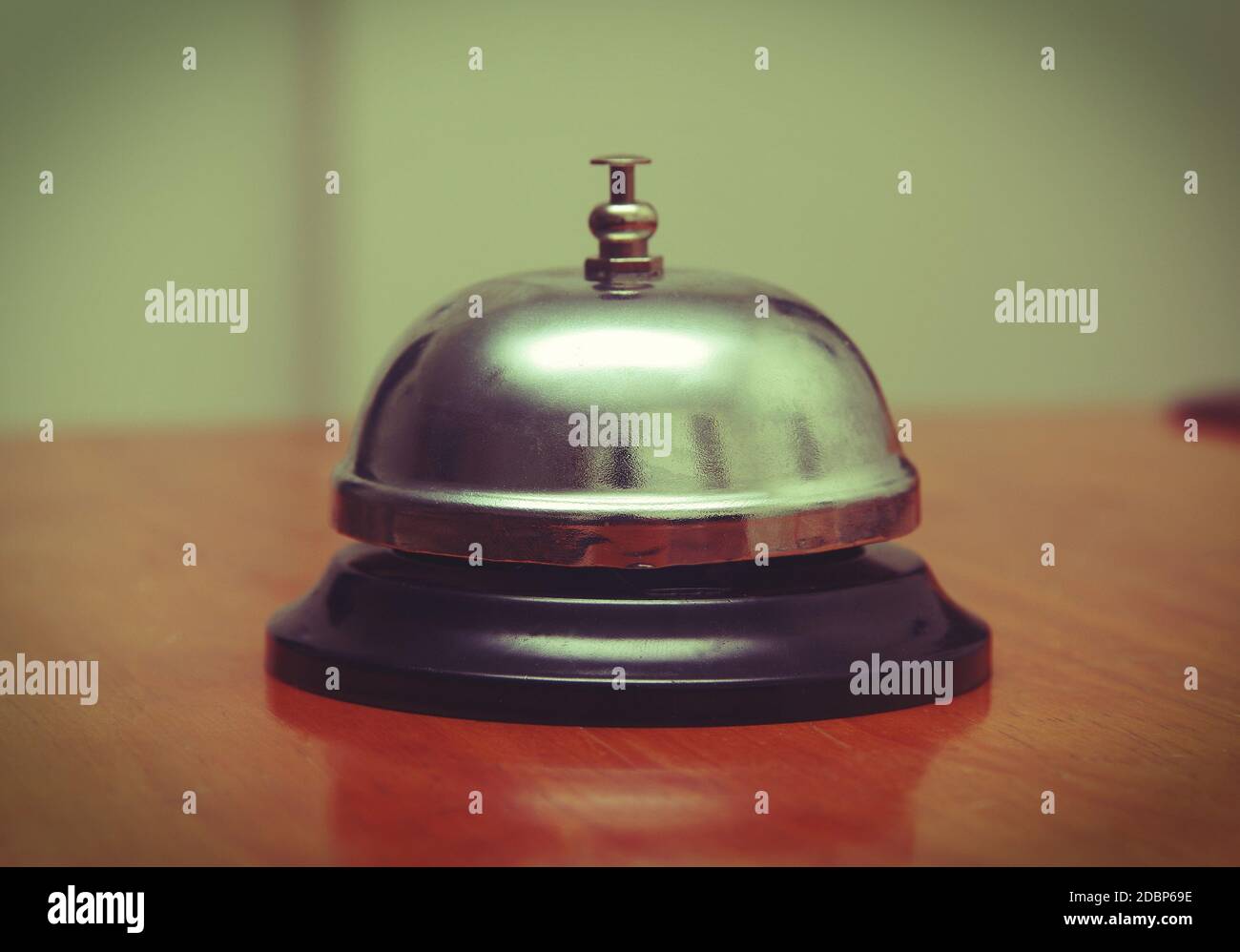 ring bell closeup on table,Vintage effect Stock Photo - Alamy
