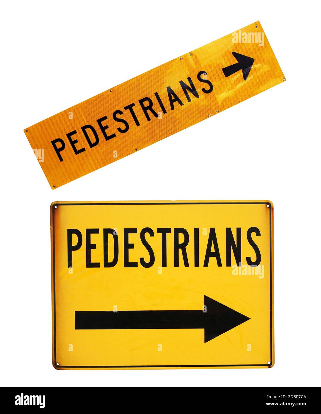 Closeup yellow street sign Cut Out Stock Images & Pictures - Alamy