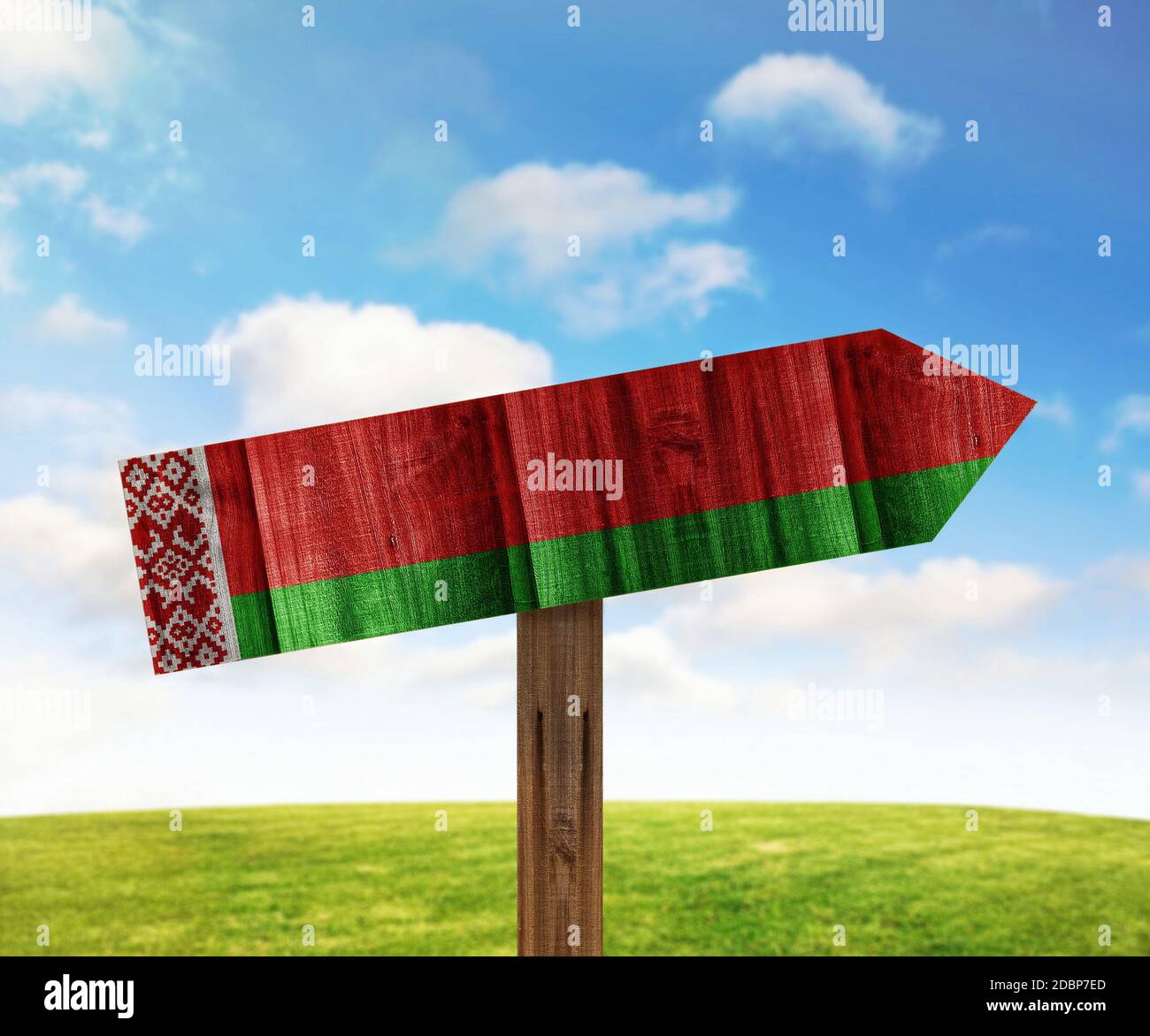 Belarus wooden direction sign on nature background Stock Photo - Alamy