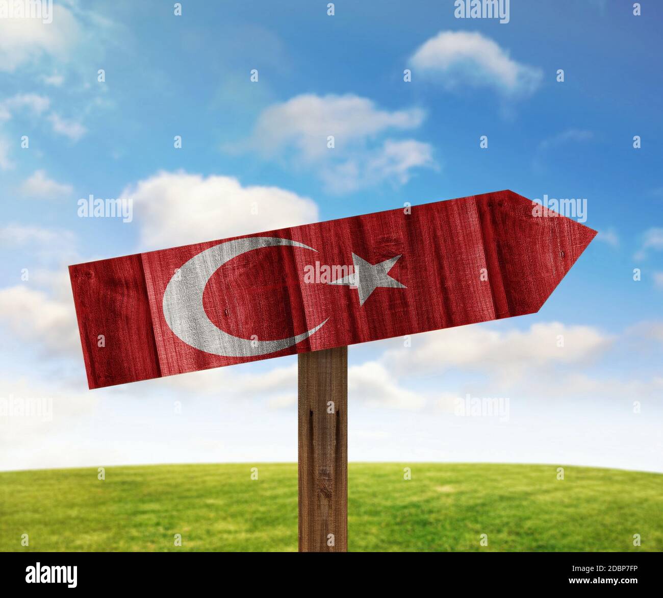 turkey wooden direction sign on nature background Stock Photo - Alamy