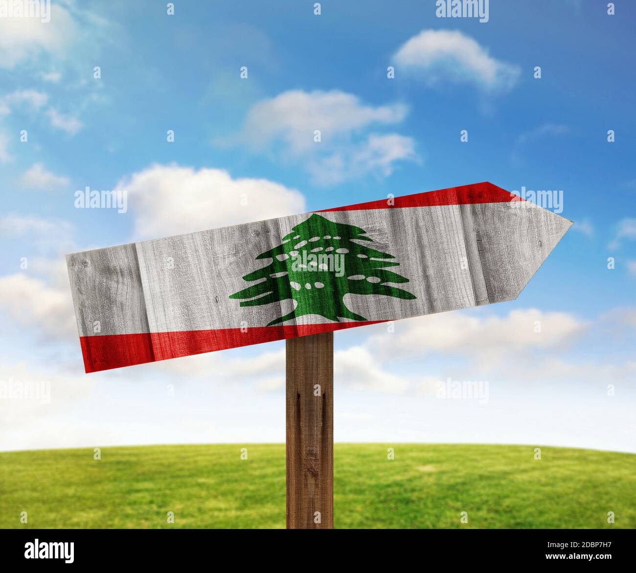 Lebanon wooden direction sign on nature background Stock Photo - Alamy