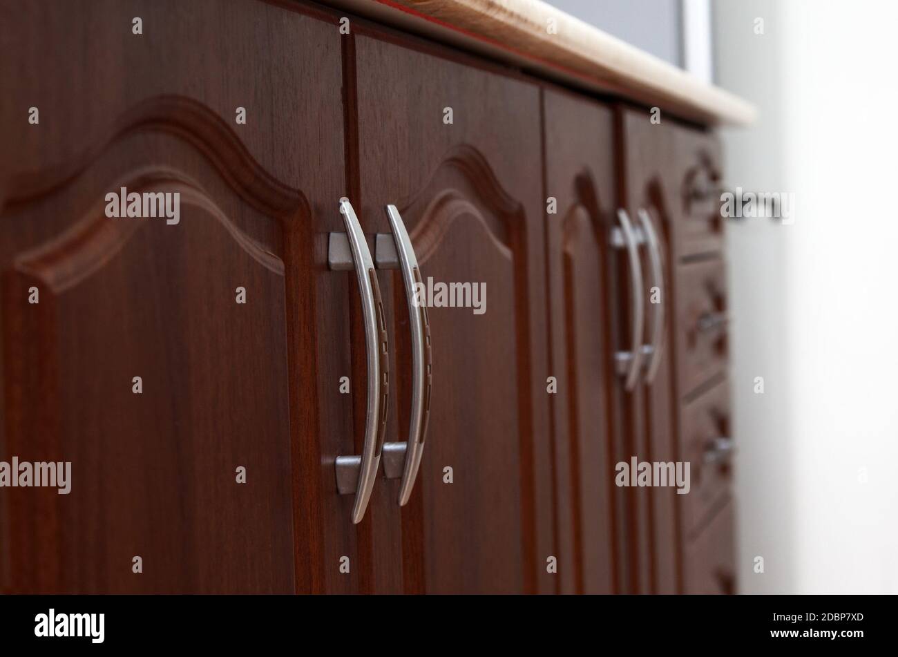 kitchen cabinets closeup at home Stock Photo - Alamy