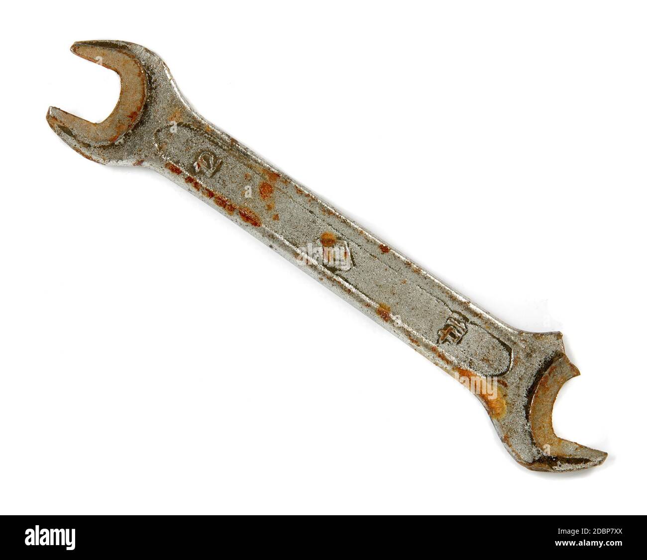 old broken and rusty wrench on white Stock Photo - Alamy