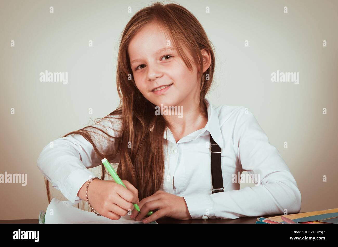 pretty school girl portrait closeup Stock Photo - Alamy