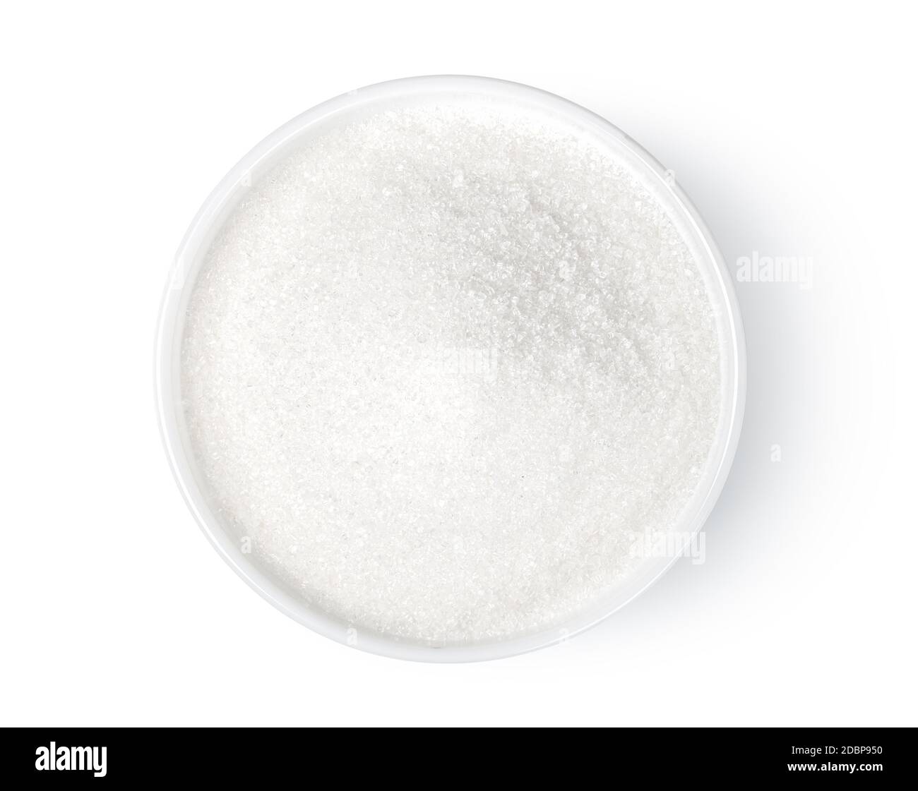 Sugar in a bowl isolated on white background, view from above Stock ...
