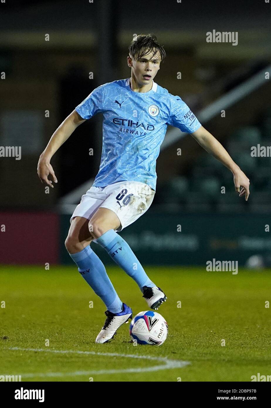 Manchester City's Callum Doyle during the Papa John's Trophy match at ...