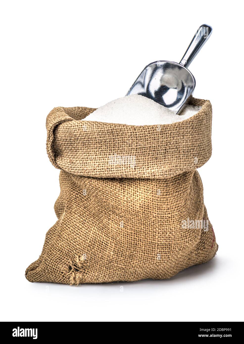 Sack of sugar isolated on a white background Stock Photo - Alamy