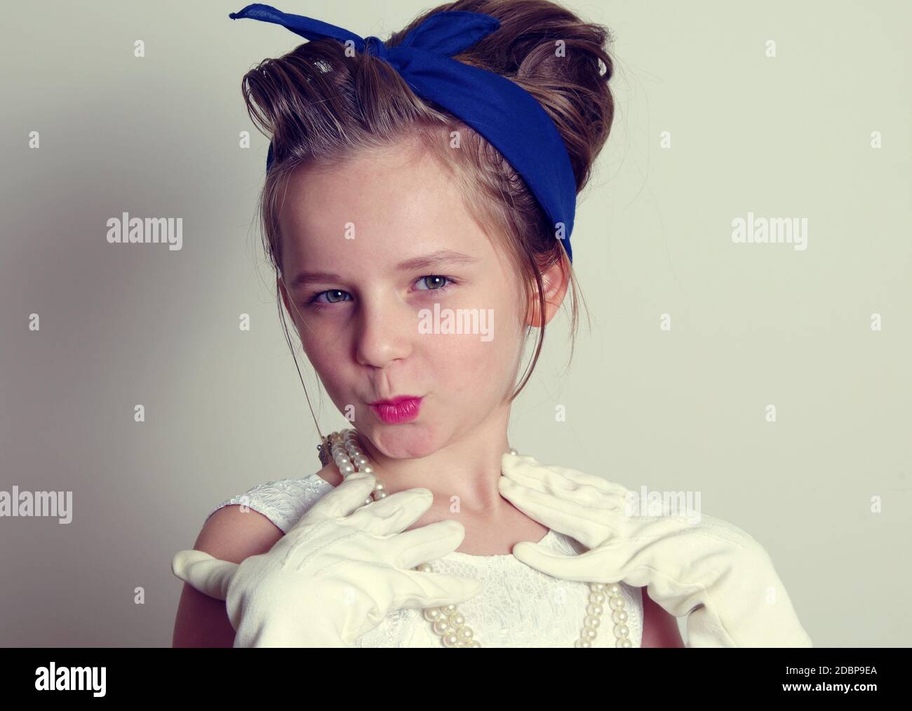 pretty girl portrait,retro style Stock Photo - Alamy