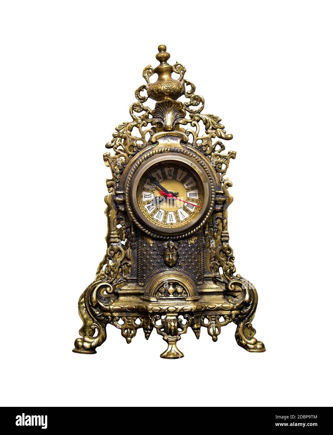old vintage clock on white Stock Photo - Alamy