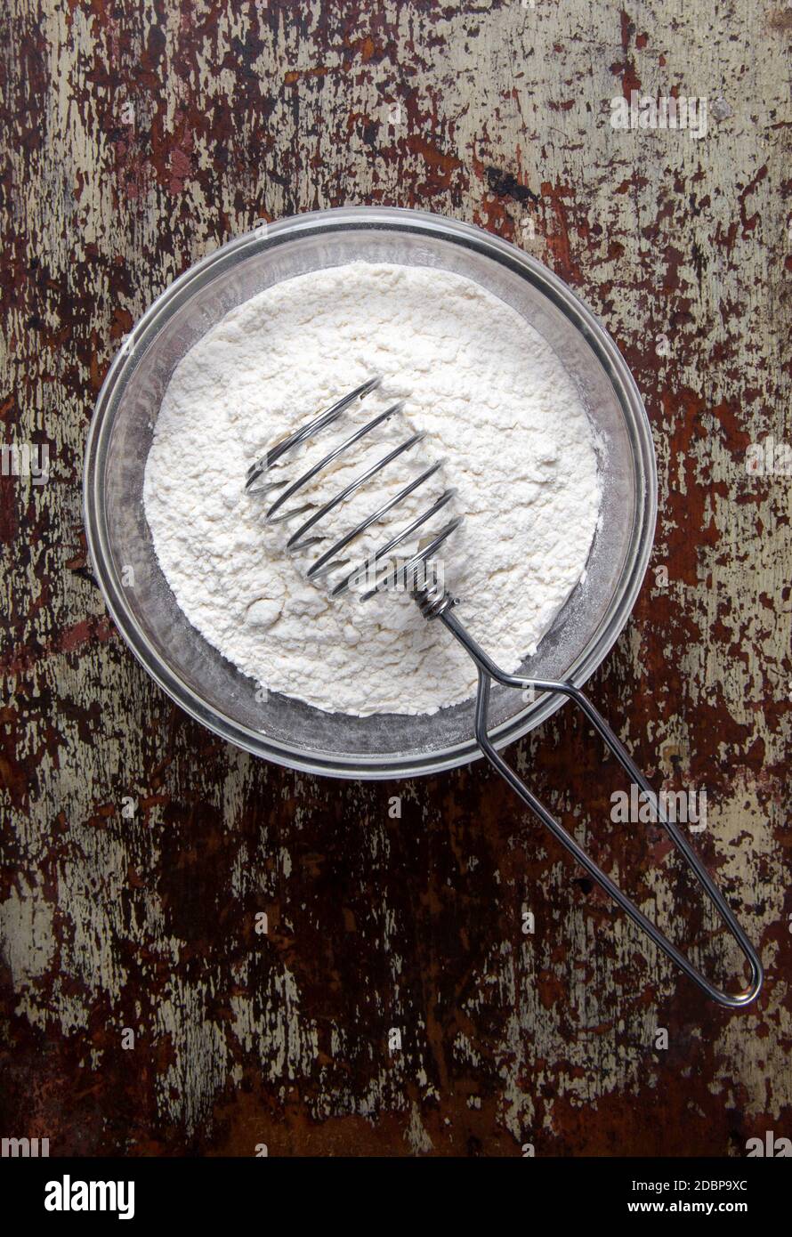 baking stuff closeup,flour in plate Stock Photo - Alamy