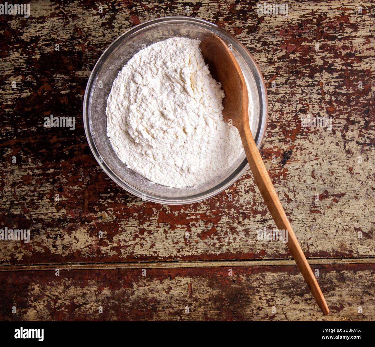baking stuff closeup.spoon and flour Stock Photo - Alamy