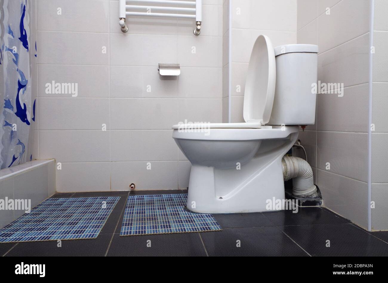 home restroom closeup with toilet Stock Photo - Alamy