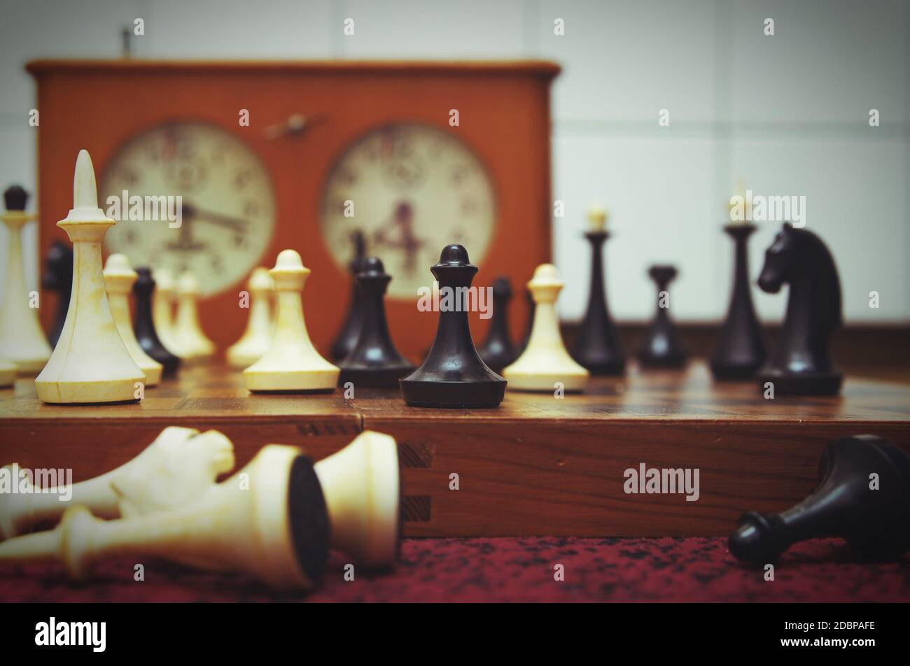 old chess pieces closeup Stock Photo - Alamy
