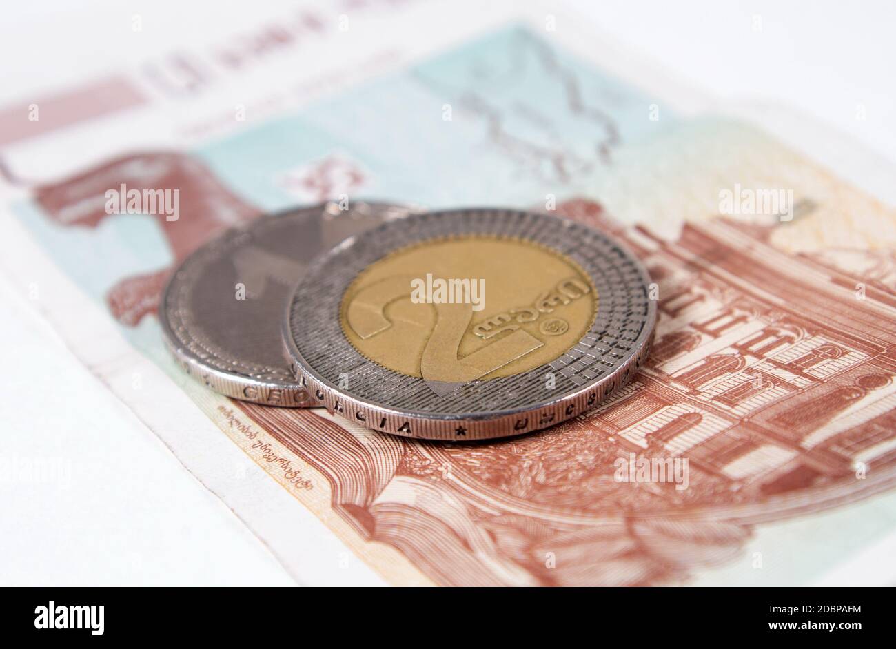 georgian money lari on white Stock Photo - Alamy