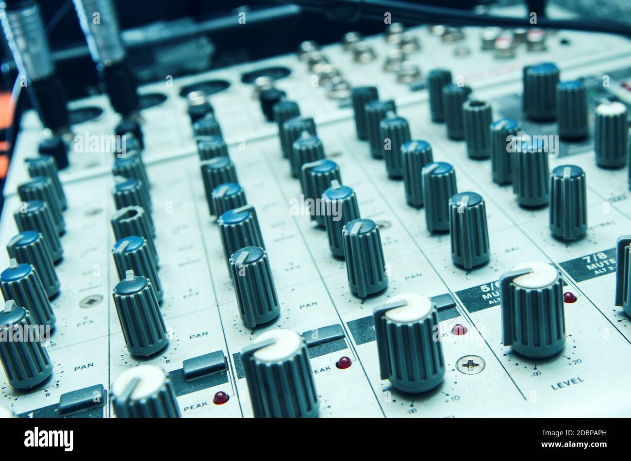 old used musical mixer closeup Stock Photo - Alamy