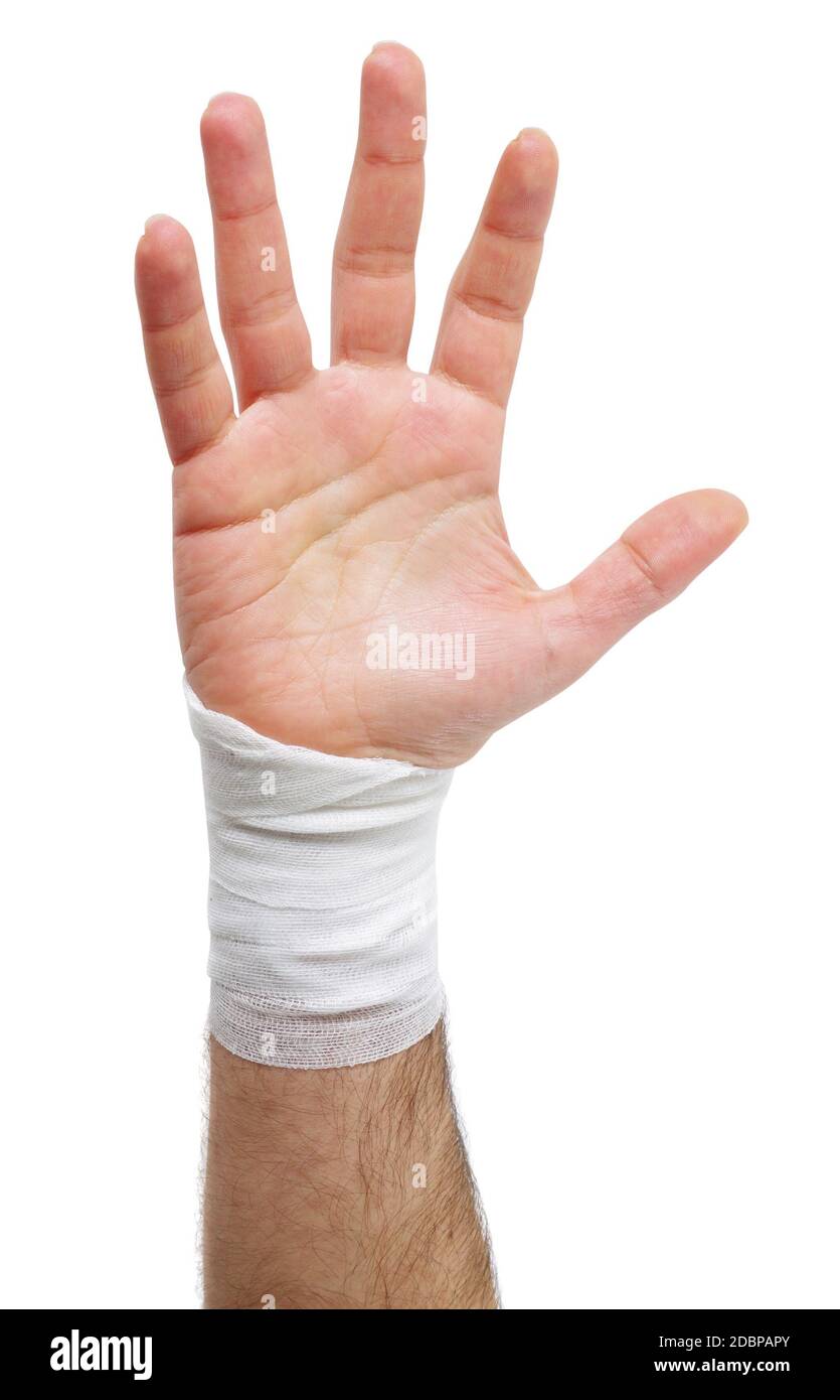 male hand with the bandage Stock Photo - Alamy