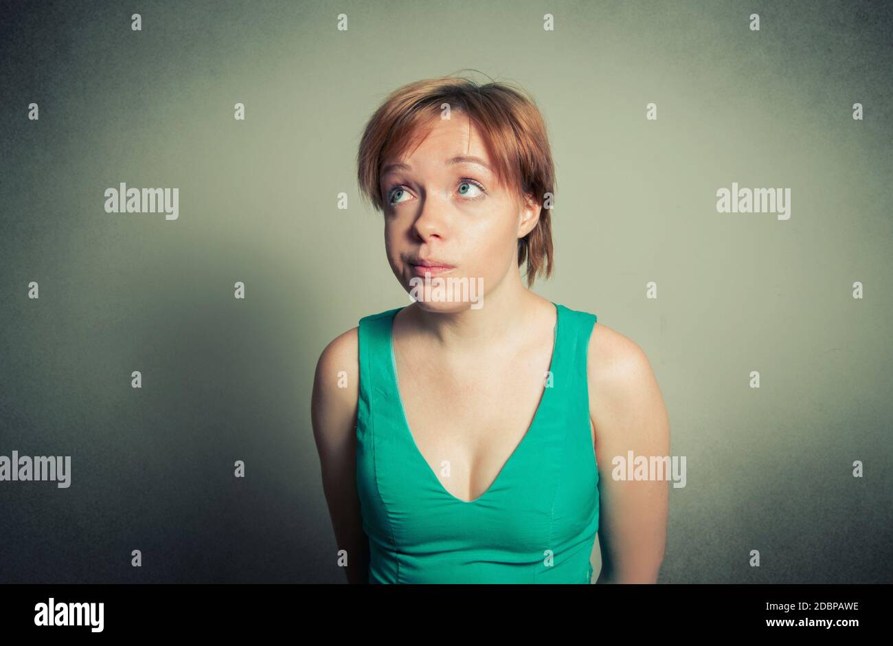 blond woman with the funny expression Stock Photo - Alamy
