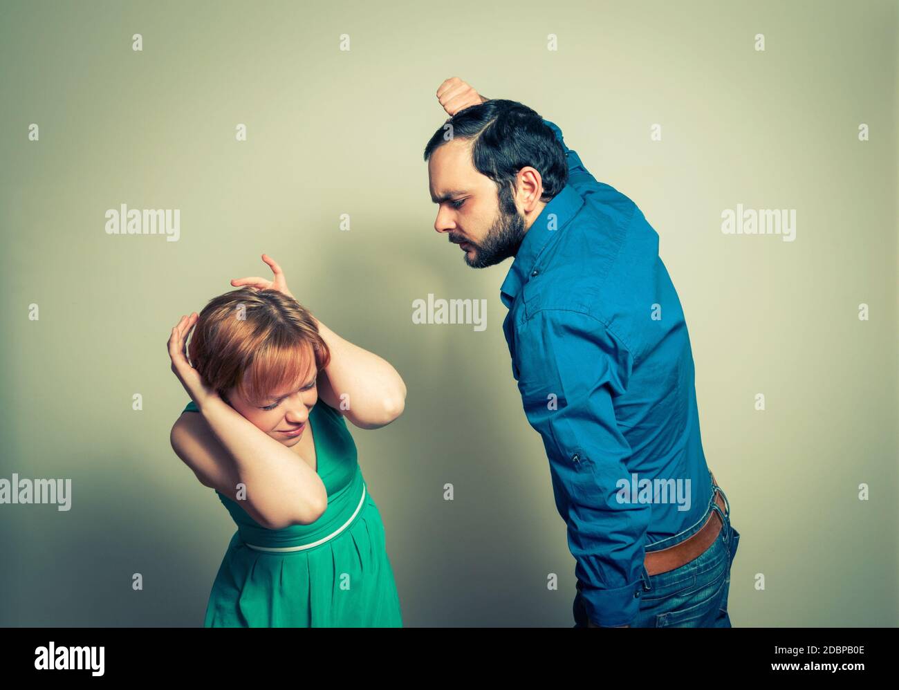 man beating woman,violence concept Stock Photo - Alamy
