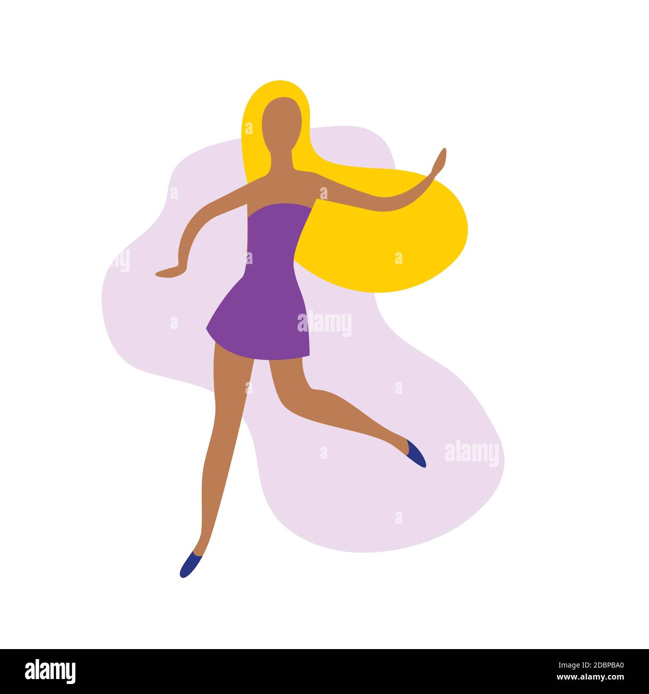 Happy joyful dancing woman party. Female movement Stock Vector Image ...