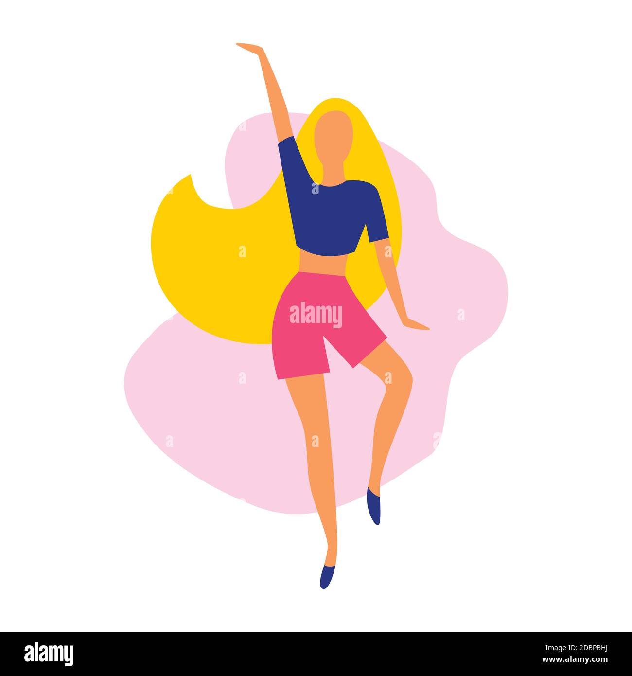 Happy joyful dancing woman party. Female movement Stock Vector Image ...