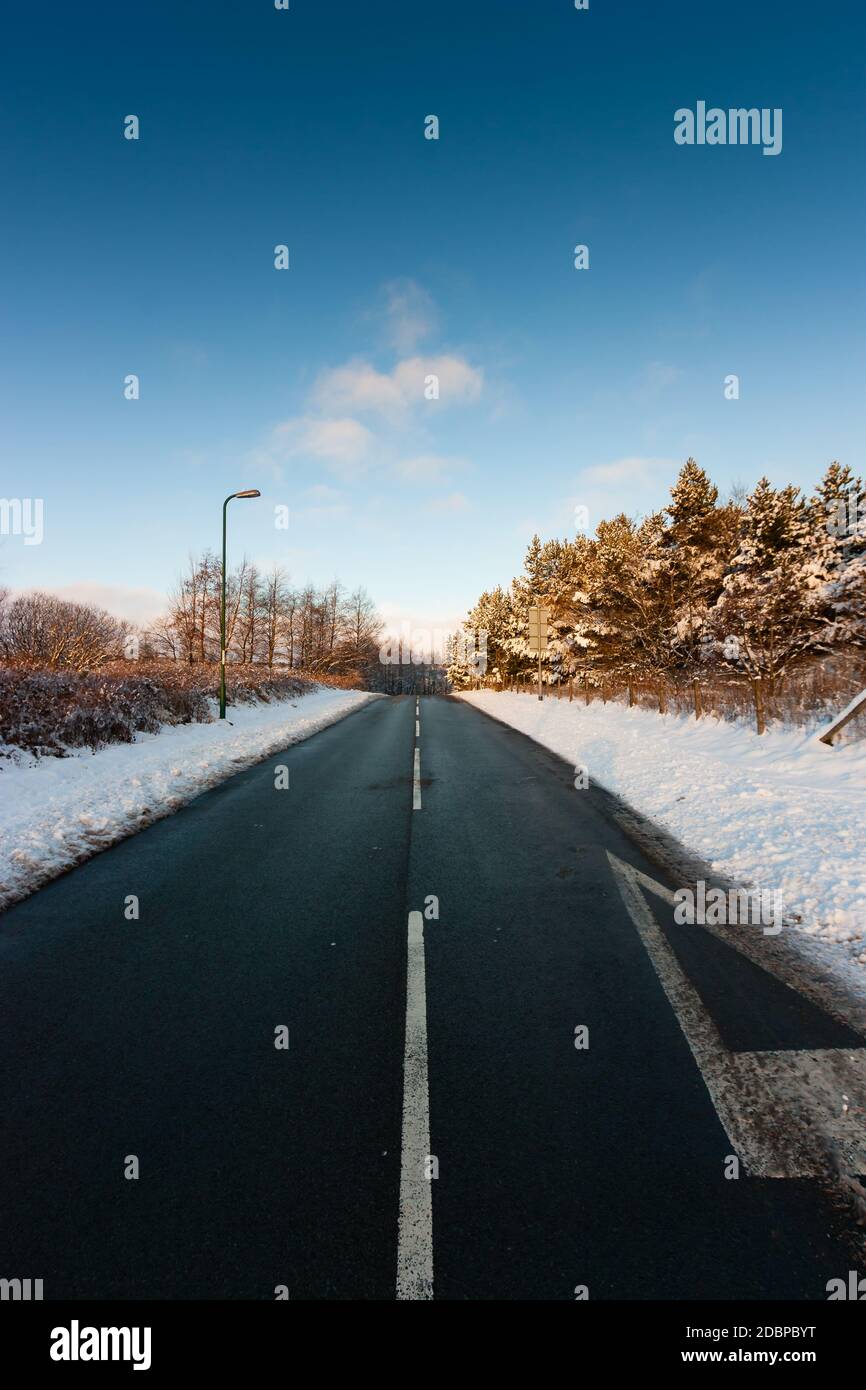 Moorland road cleared of snow hi-res stock photography and images - Alamy