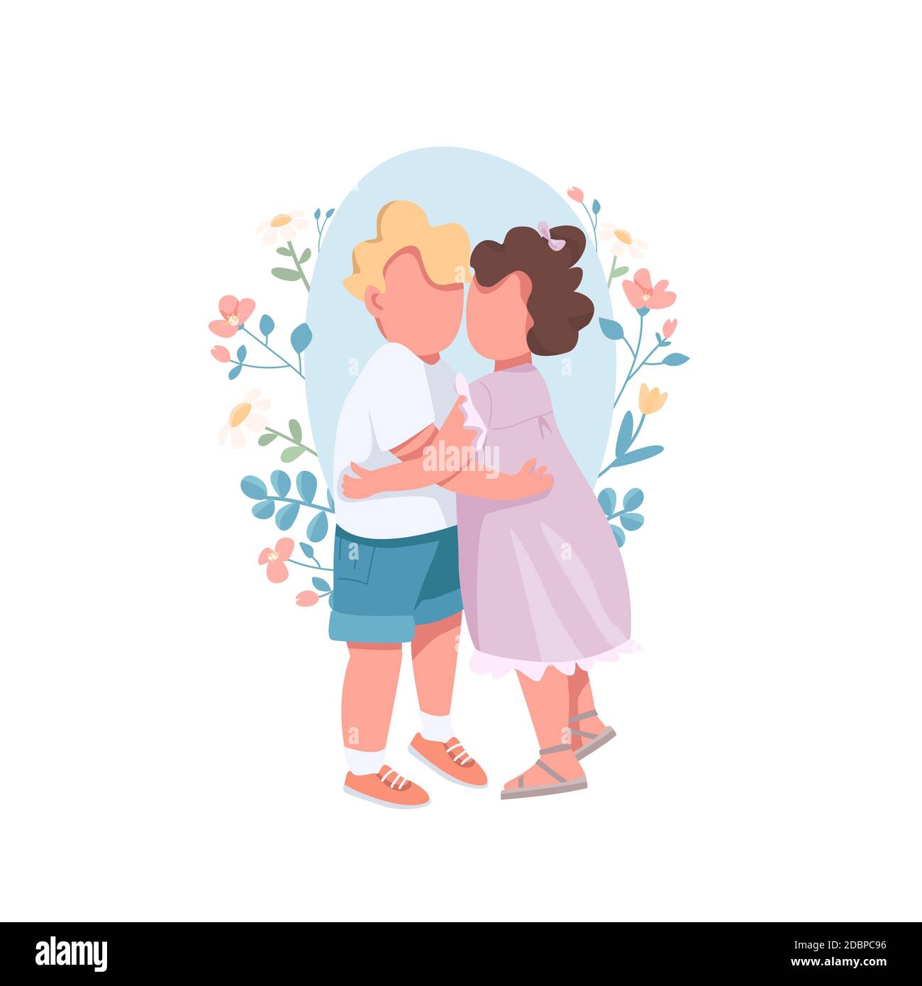 Sisters Hugging Cartoon