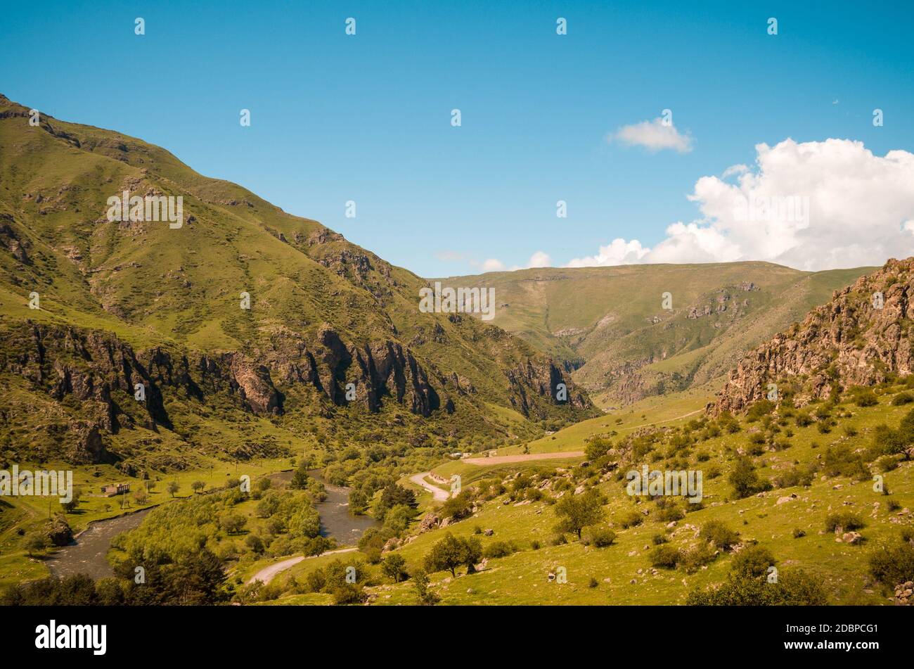 Beautiful Georgian landscape in summer. Georgia, Caucasus Stock Photo ...
