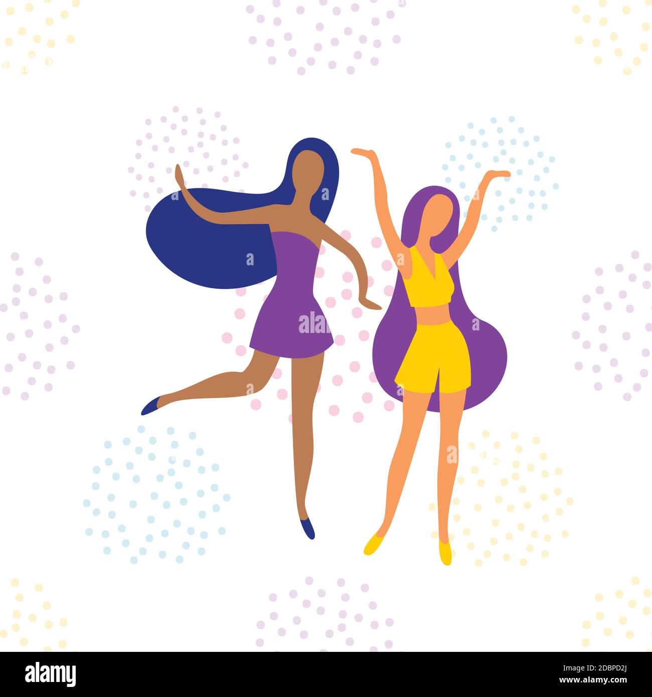 Happy joyful dancing woman party. Female movement Stock Vector Image ...