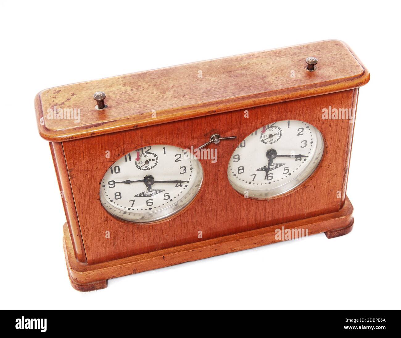 Vintage chess clock on white Stock Photo - Alamy