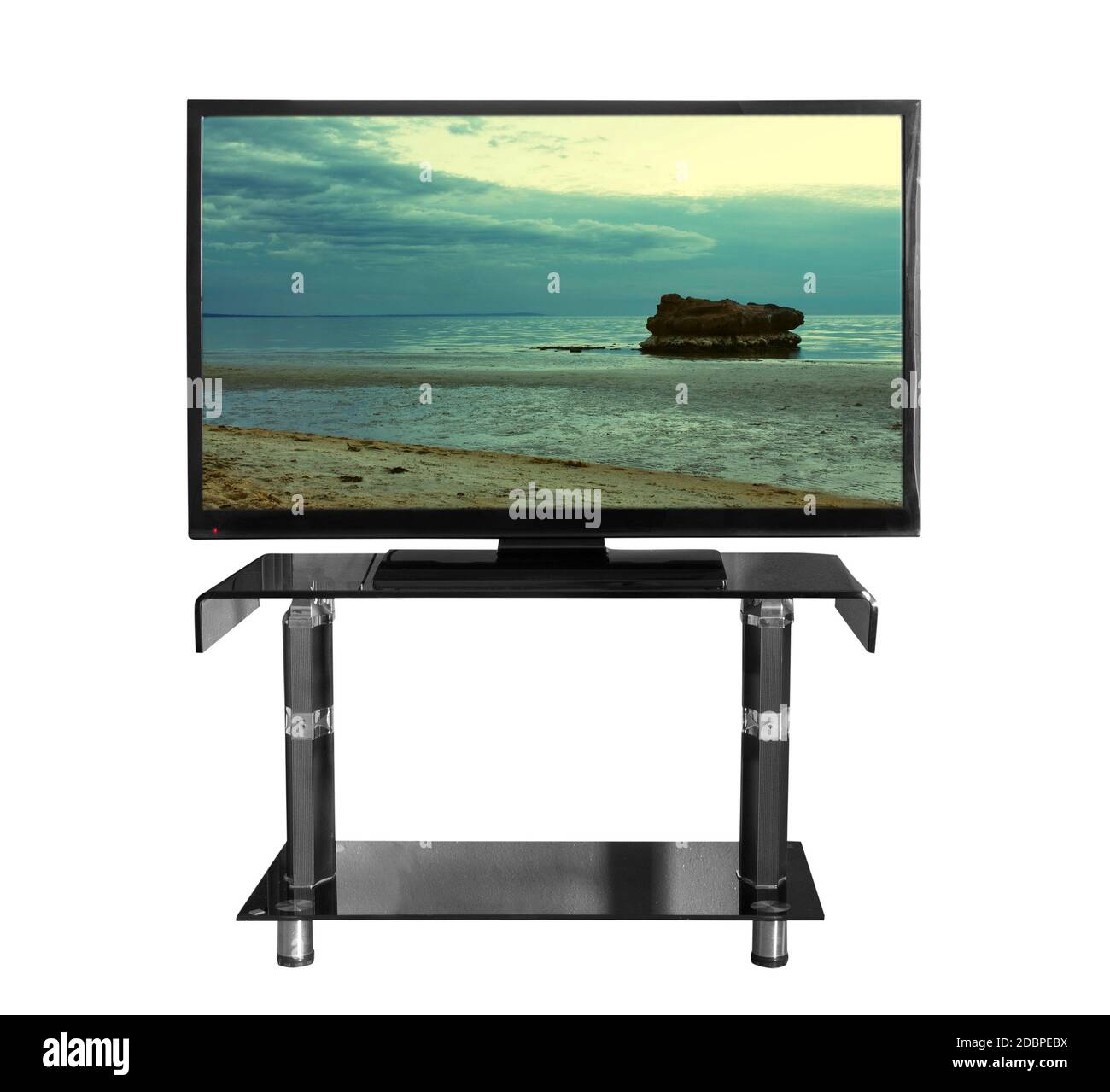 Tv on the stand with picture Stock Photo - Alamy