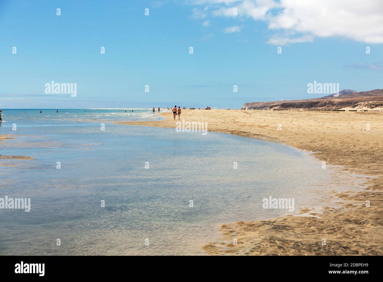 Beach Playa de Sotavento, Canary Island Fuerteventura, Spain Stock ...