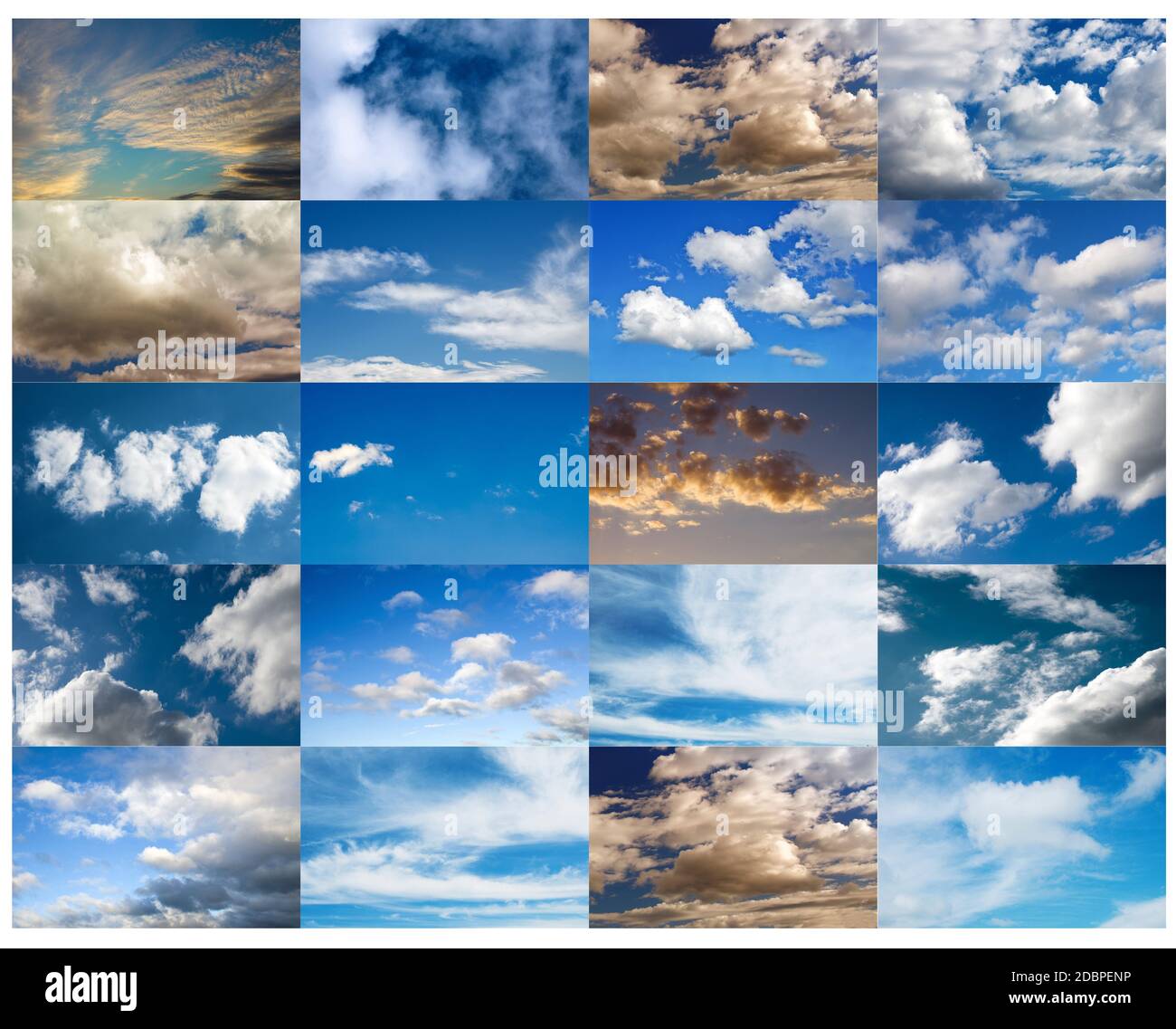 skies collection as a collage Stock Photo - Alamy