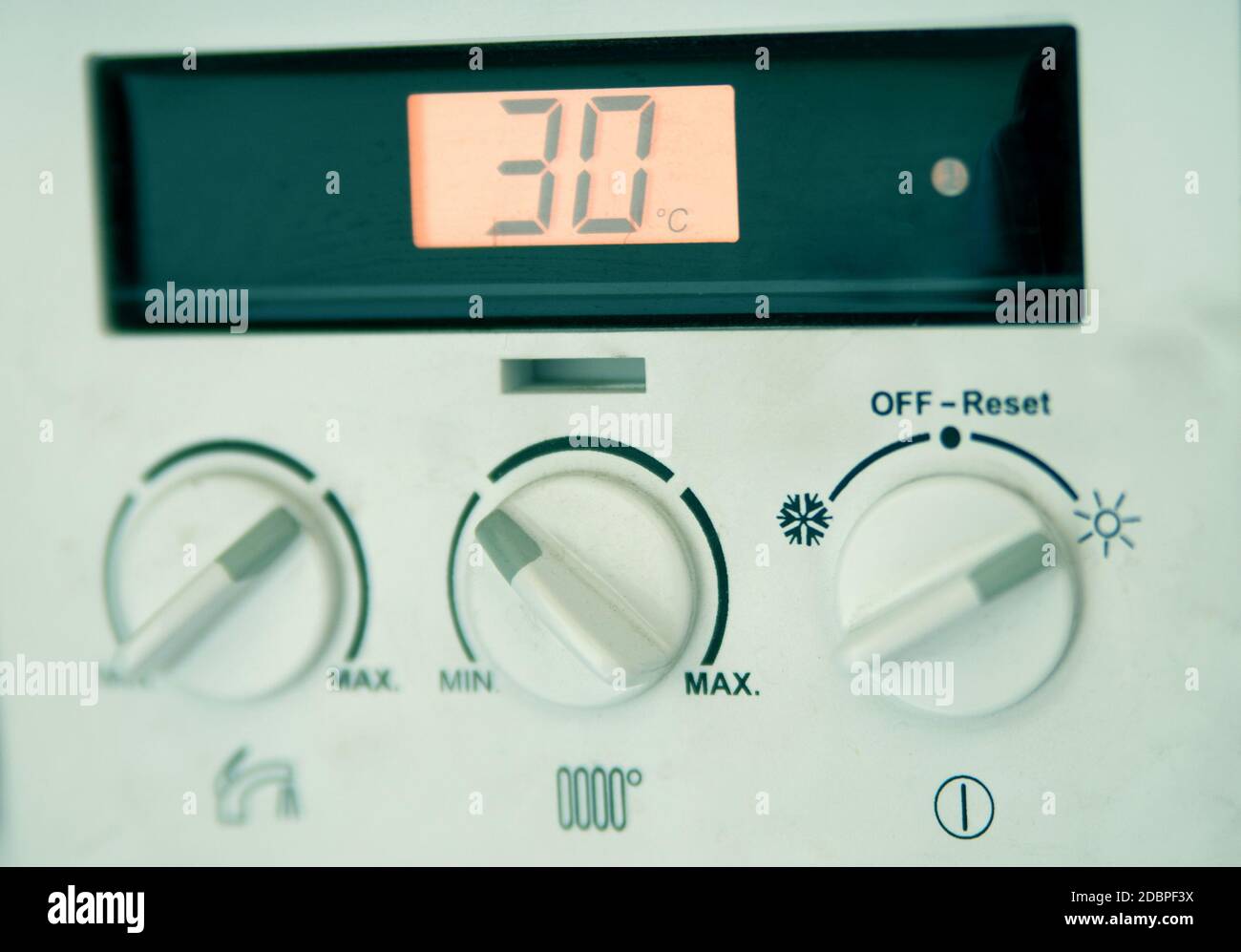 House gas heater control Stock Photo - Alamy