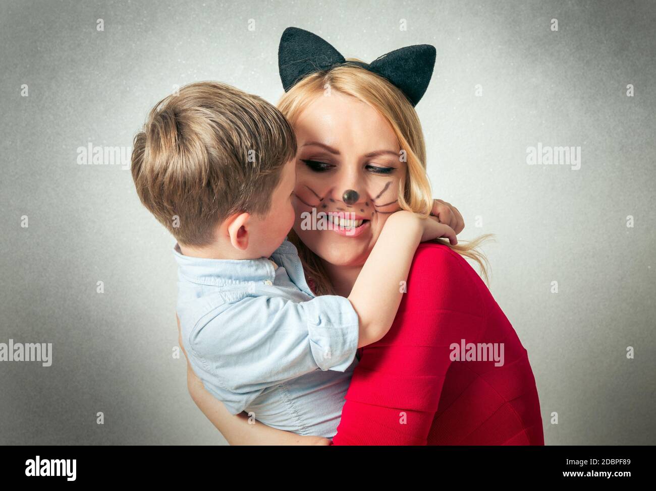Happy boy with mum having fun Stock Photo - Alamy