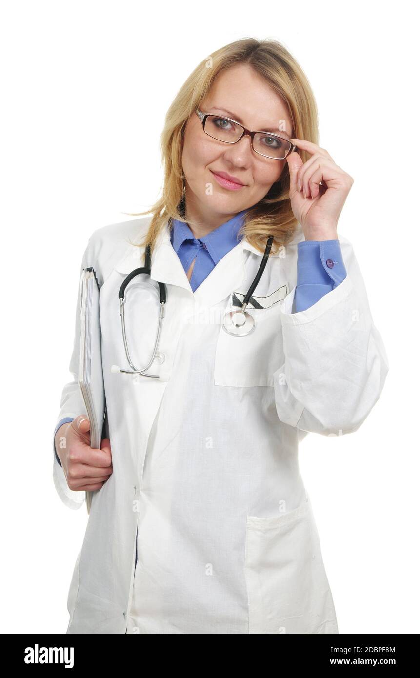 Female blond doctor Stock Photo - Alamy