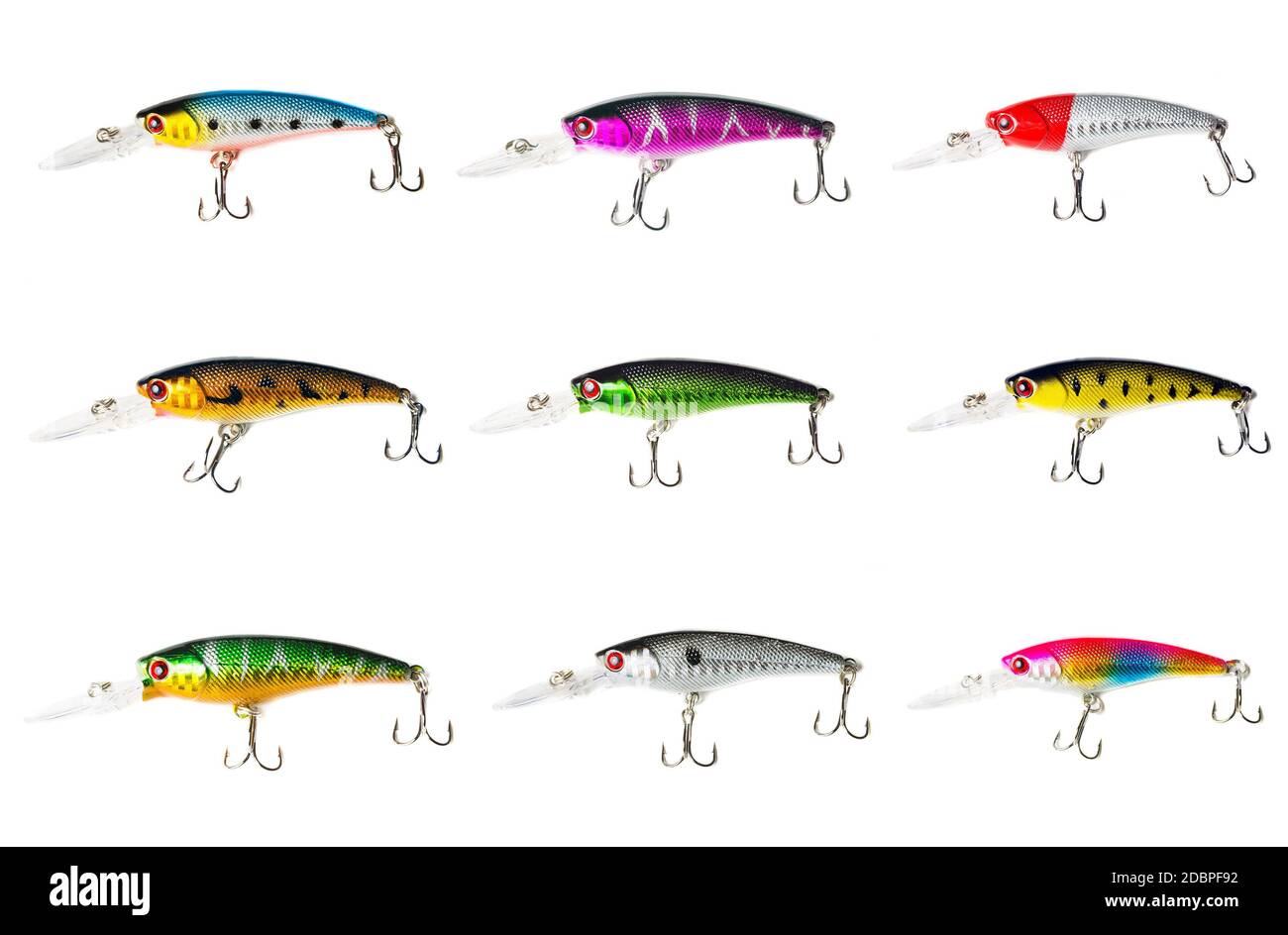 Fishing lures isolated on white Stock Photo - Alamy