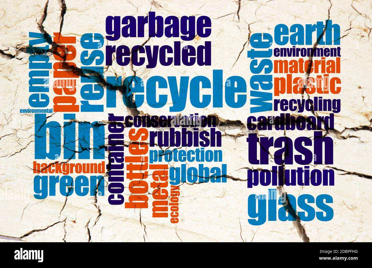 Recycled paper cardboard glass plastic and metal hi-res stock ...