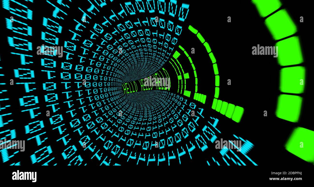 Hello matrix tunnel Stock Photo - Alamy