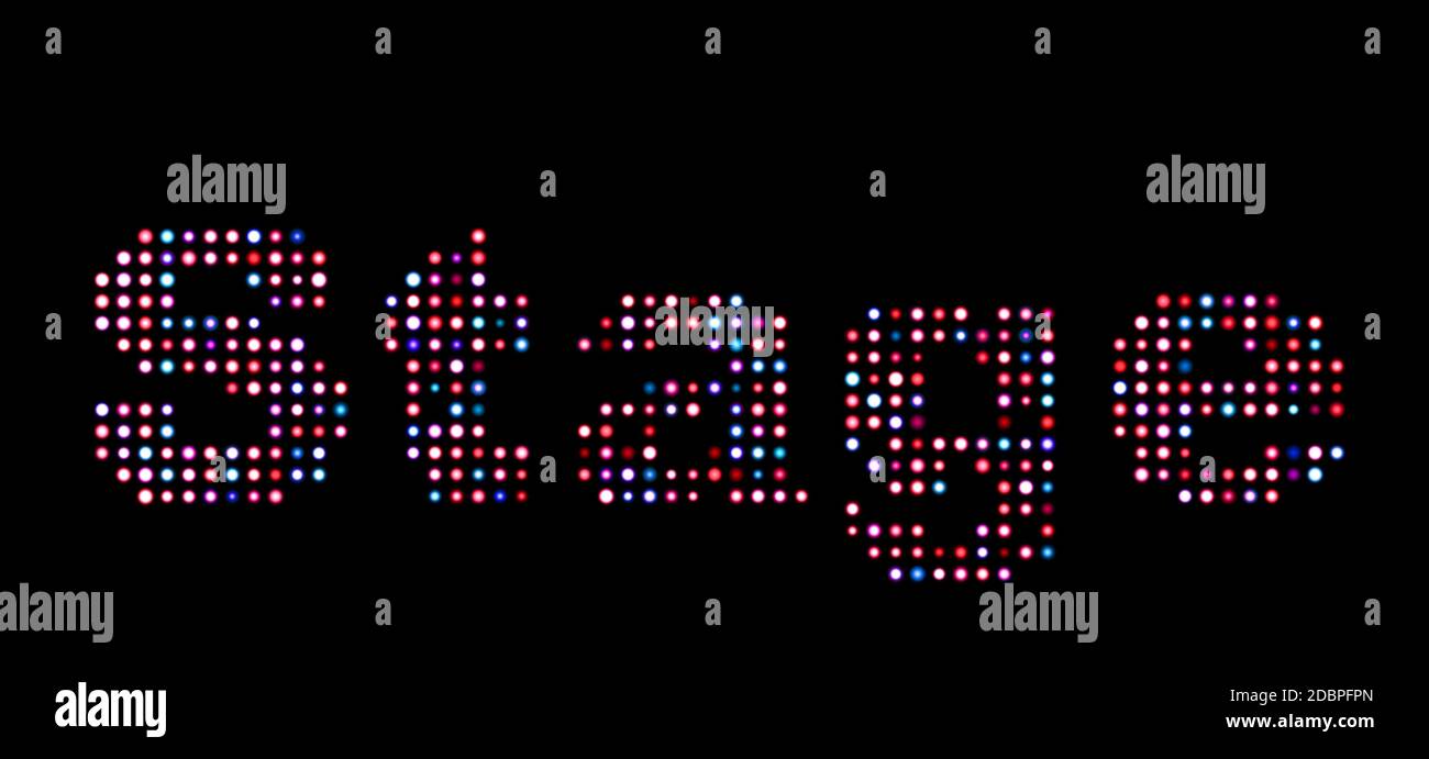 Stage colorful led text Stock Photo - Alamy