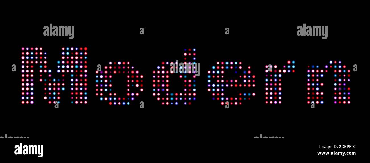 Modern colorful led text Stock Photo - Alamy