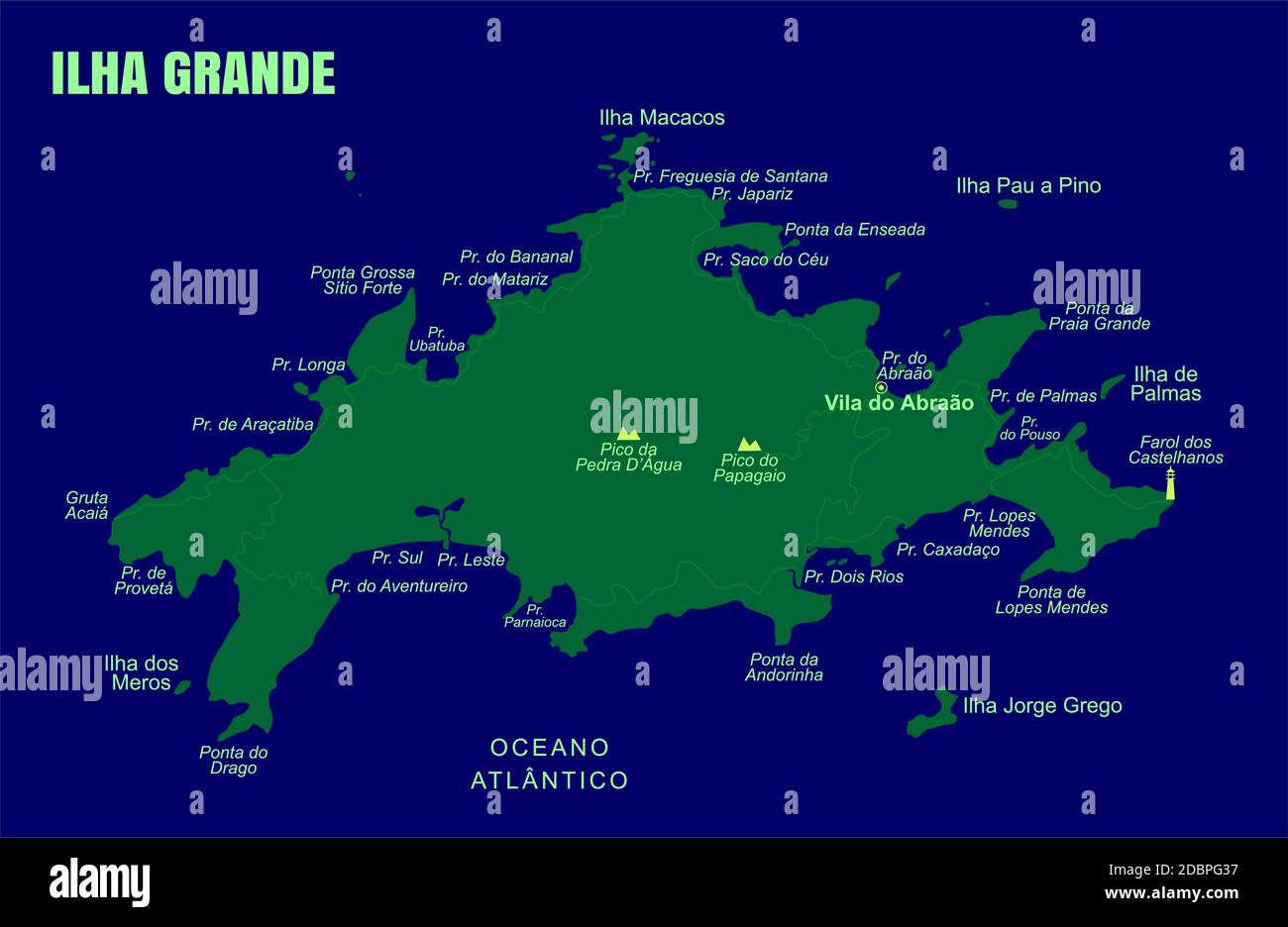 Colorful Grande Island Map, Brazil Stock Vector Image & Art - Alamy