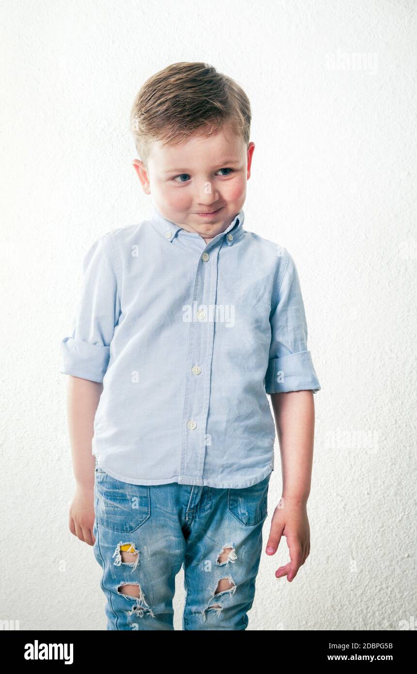 Funny little boy portrait Stock Photo - Alamy