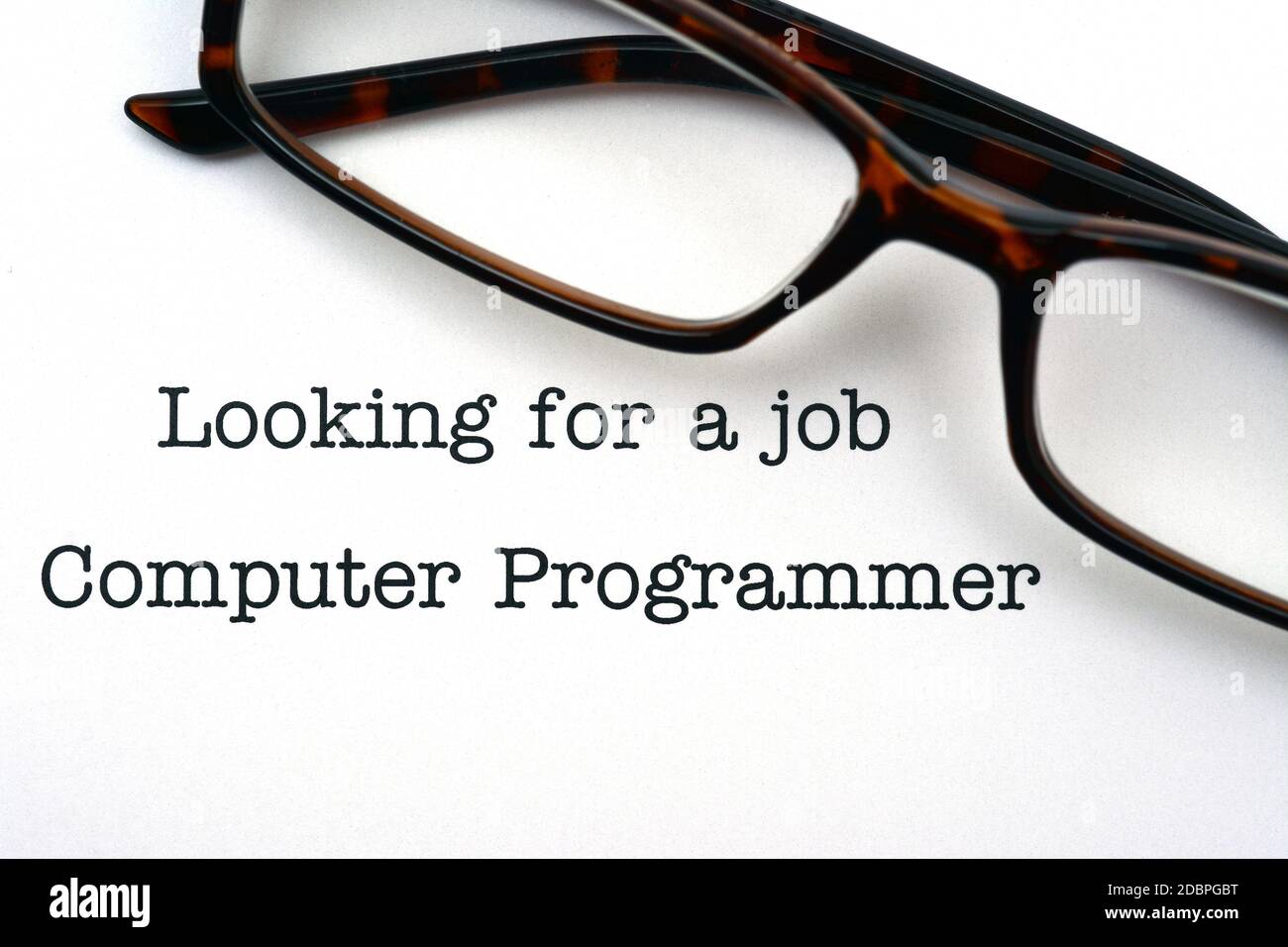 Looking for a job Computer Programmer Stock Photo - Alamy
