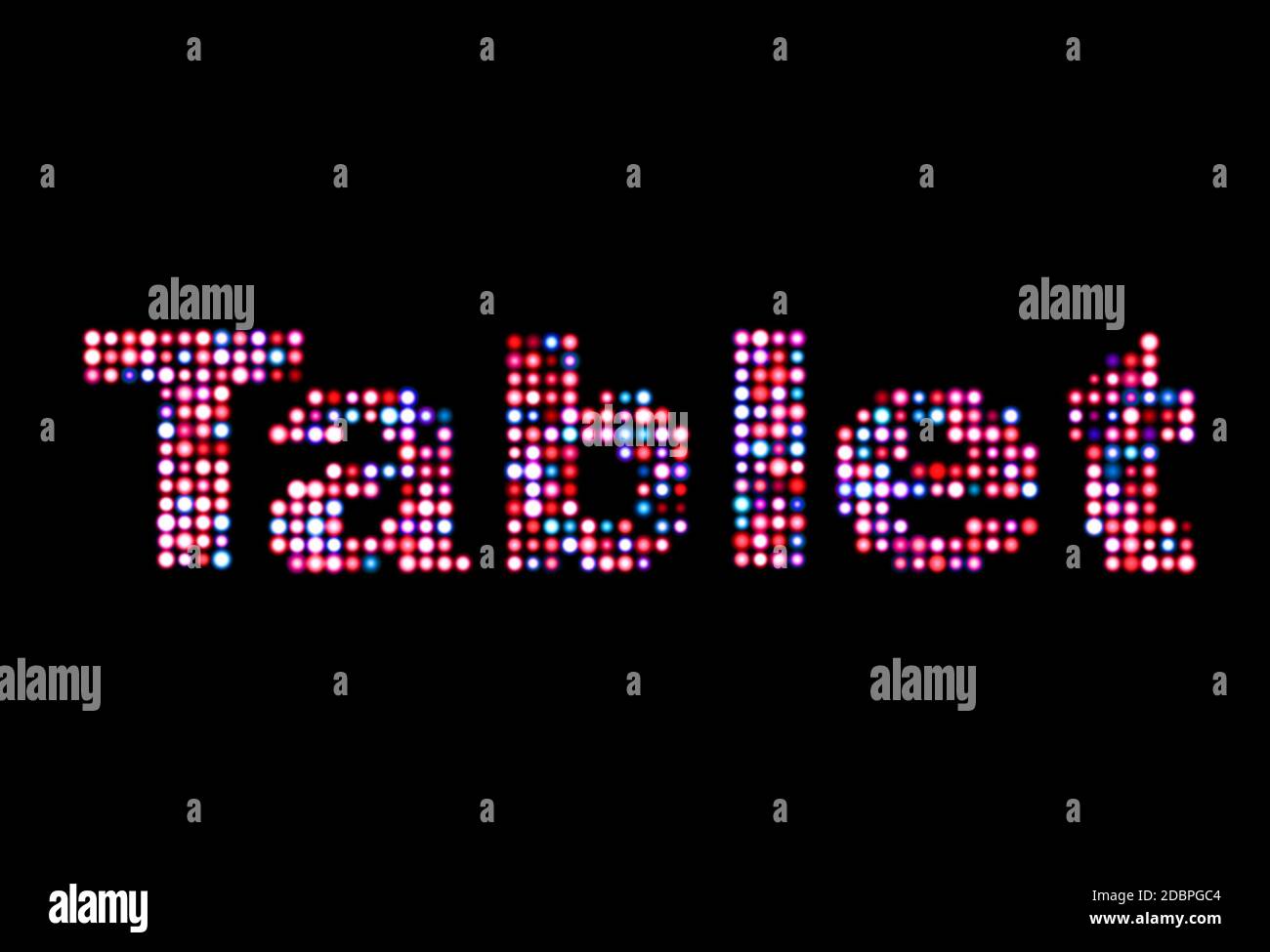 Tablet led text Stock Photo - Alamy