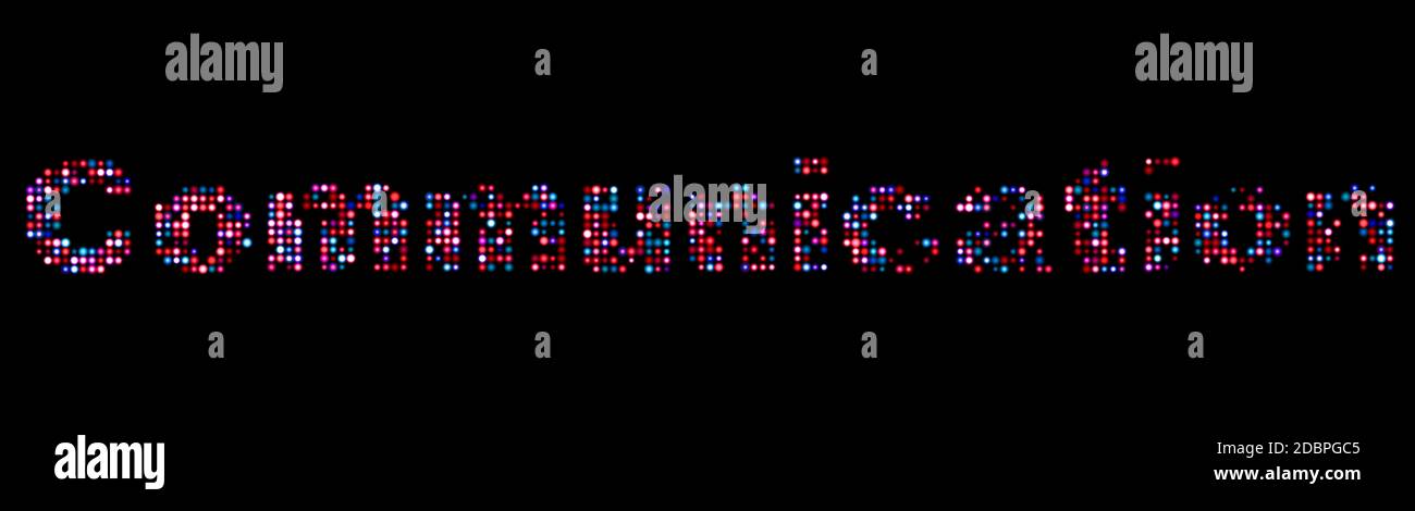 Communication led text Stock Photo - Alamy