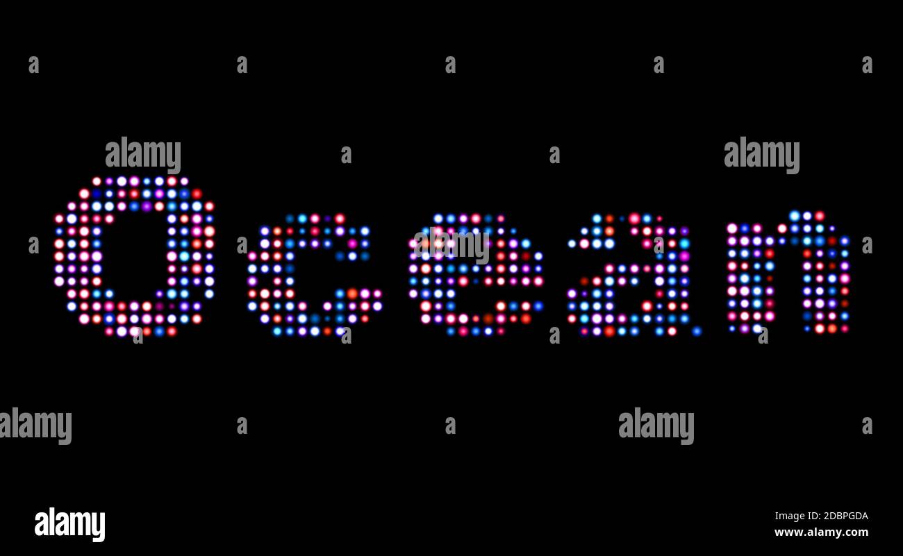 Ocean led text Stock Photo - Alamy