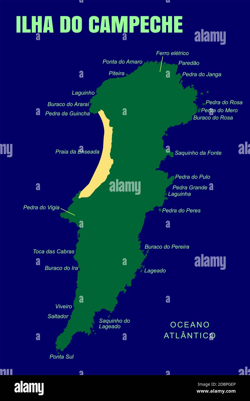 Colorful Campeche island map, Brazil Stock Vector Image & Art - Alamy