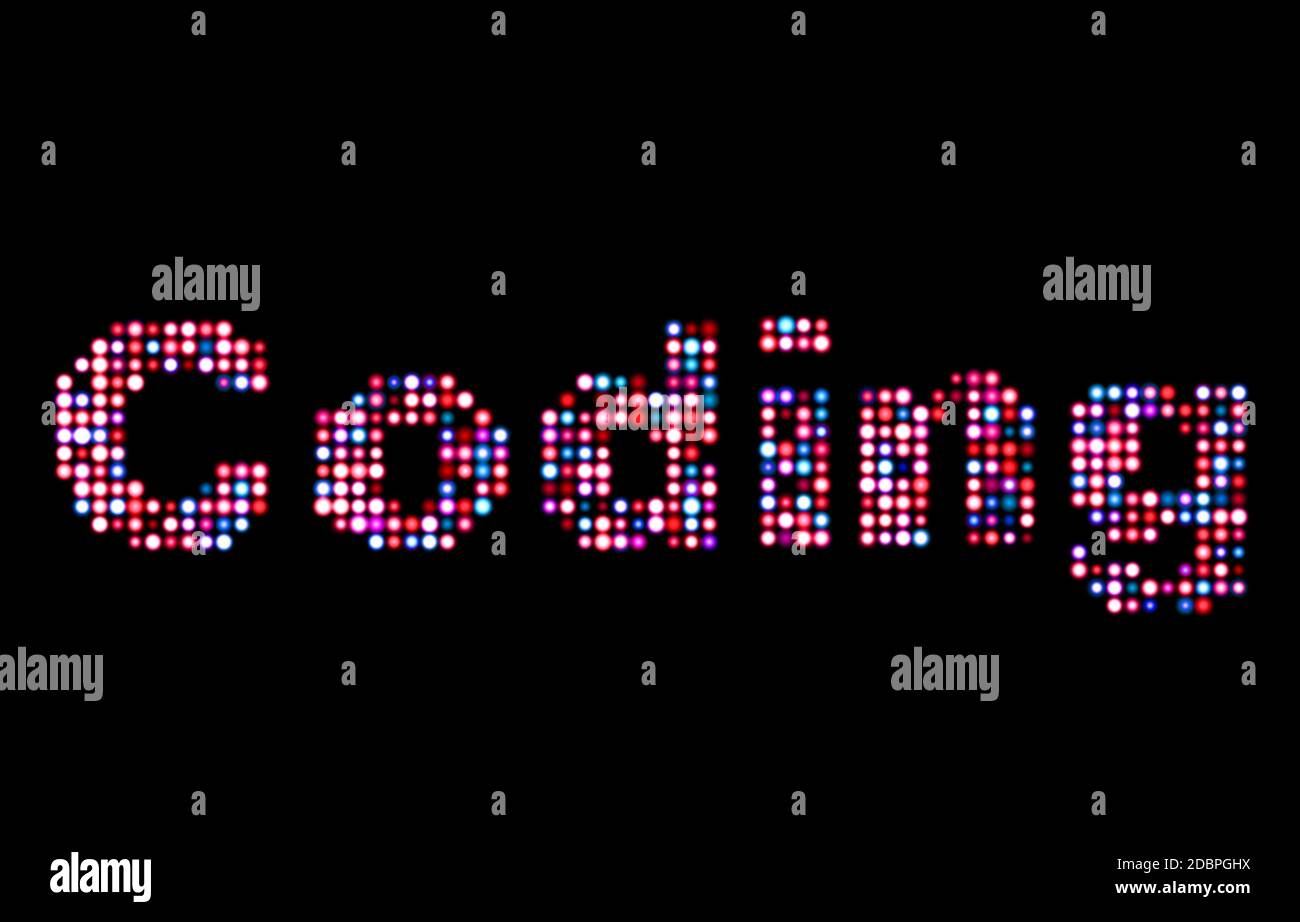Coding led text Stock Photo - Alamy
