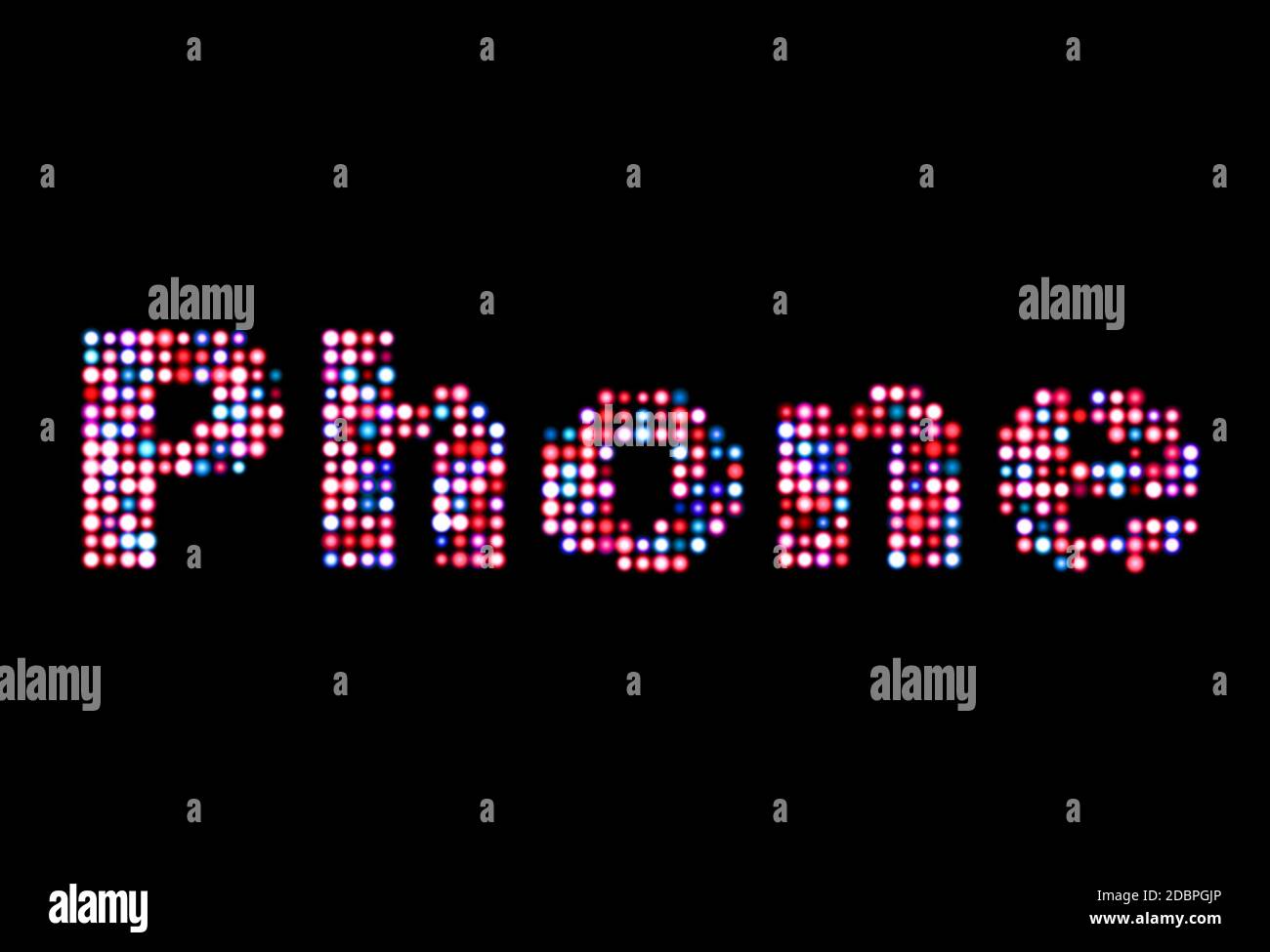 Phone led text Stock Photo - Alamy
