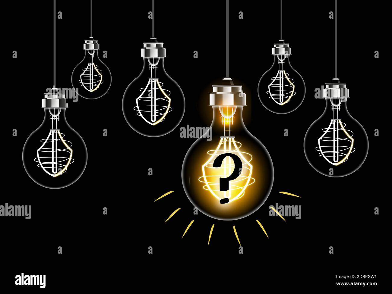 Light bulb concept on the theme of questioning. High quality ...